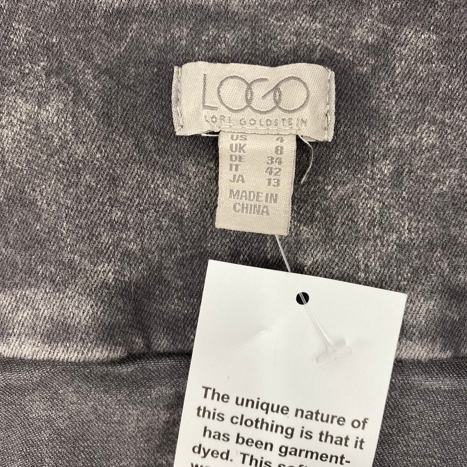 LOGO by Lori Goldstein Gray Denim Jacket LOGO by Lori Goldstein Gray ...