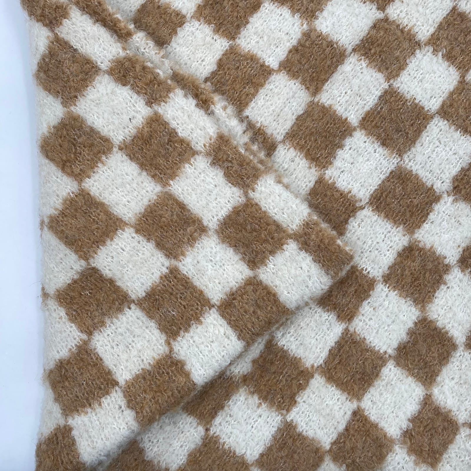 Free People Brown Cream Checkered Throw Blanket Free People Brown Cream ...