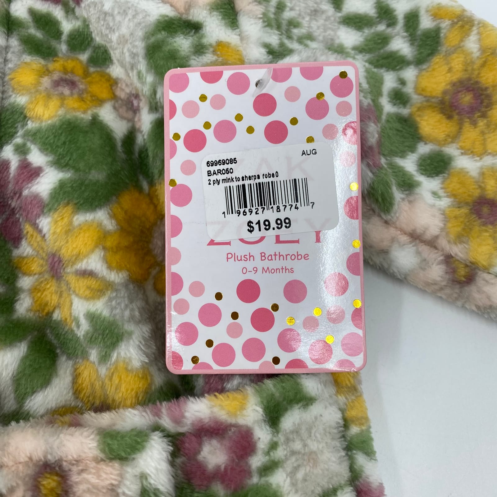 Zak & Zoey Green Yellow Floral Plush Robe Zak & Zoey Green Yellow ...