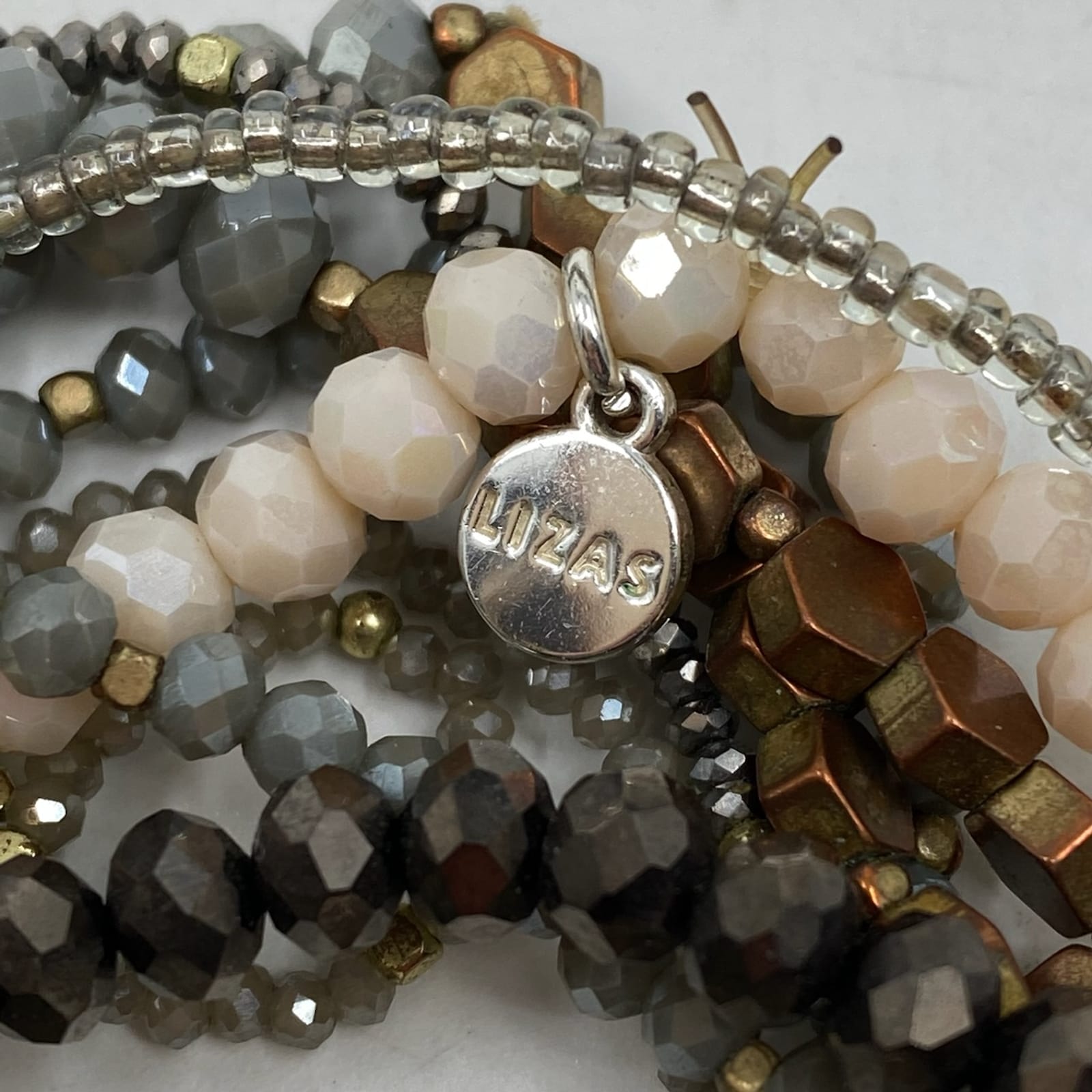 Liza Gray/Black Beaded Bracelet Liza Gray/Black Beaded Bracelet Size OS ...