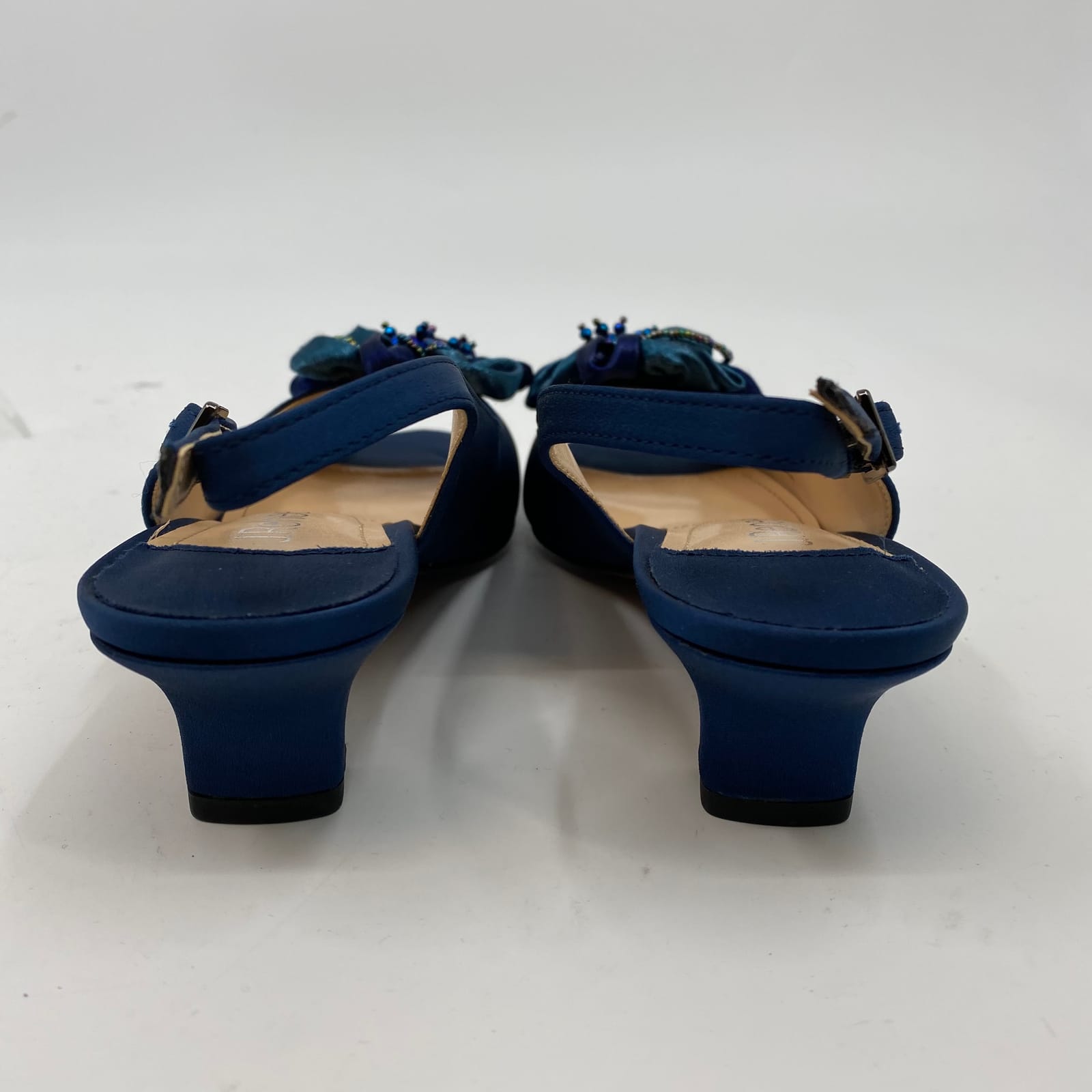 J. Renee Blue Slingback Flower Heels J. Renee Blue Slingback Flower ...