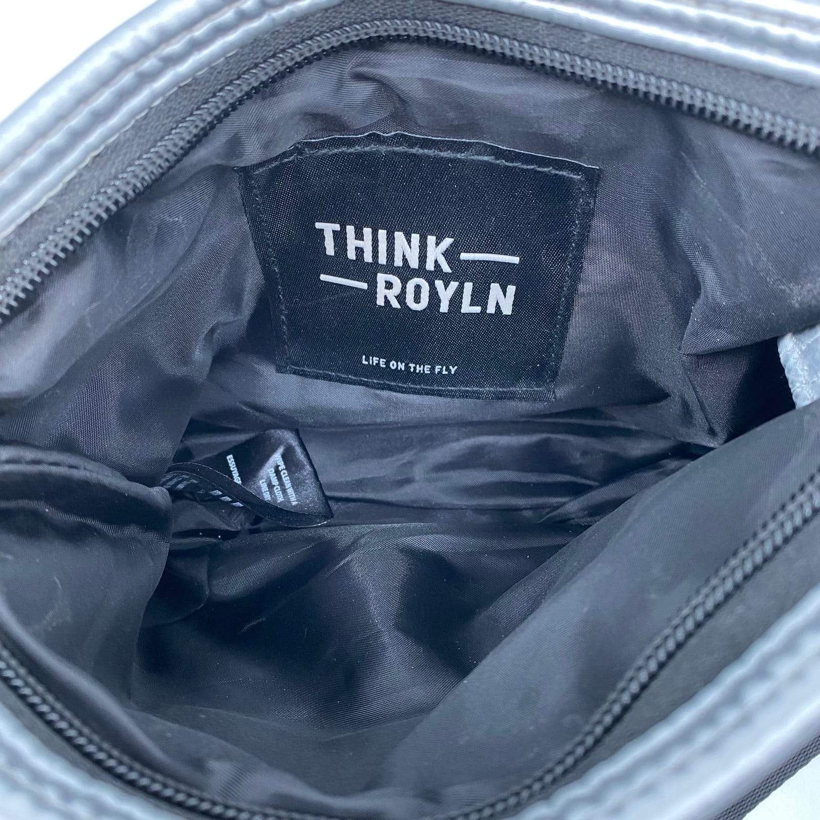 Think Royln Metallic Silver Puffer Shoulder Bag Think Royln Metallic ...