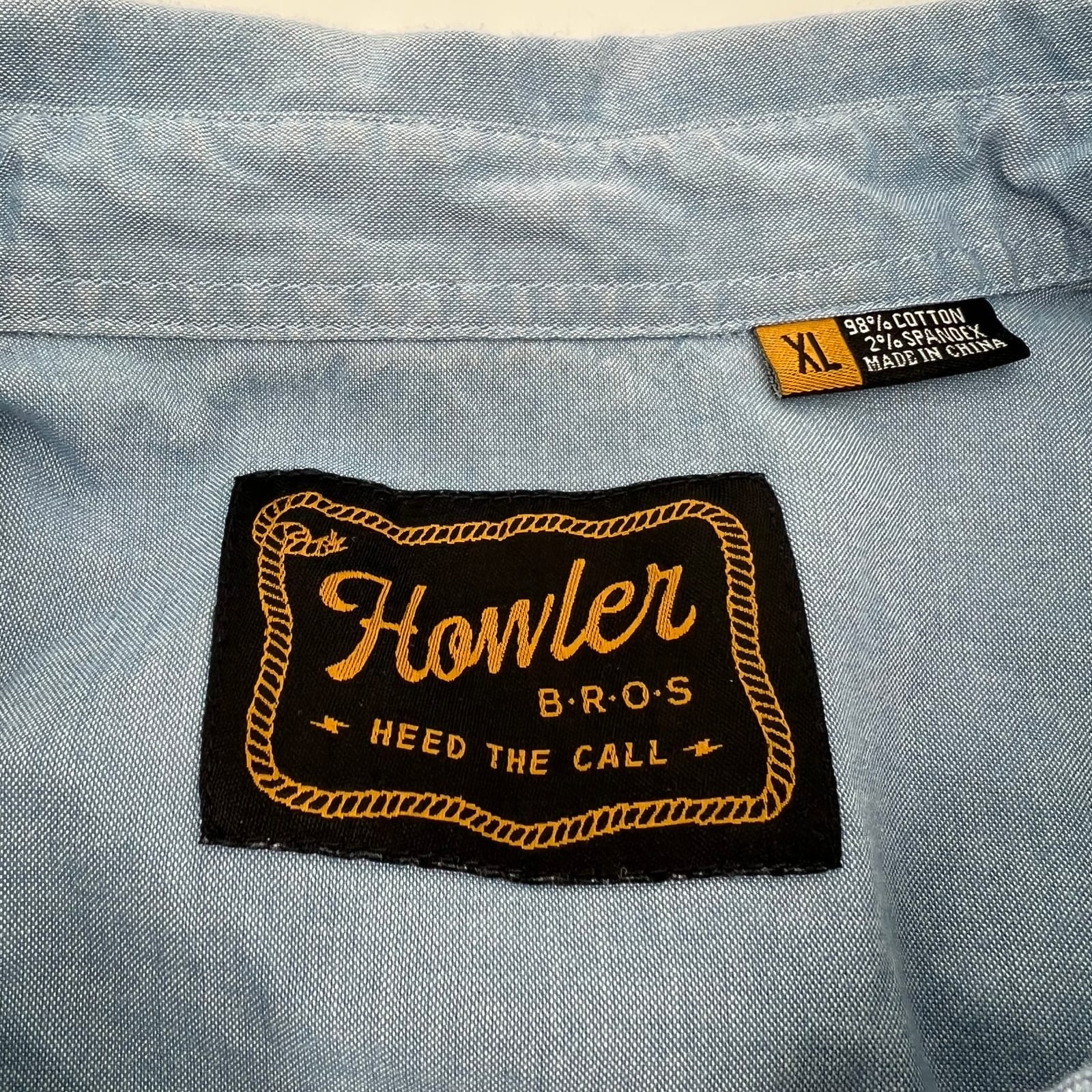 Howler Blue Button-Up Top with Embroidered Flowers Howler Blue Button ...