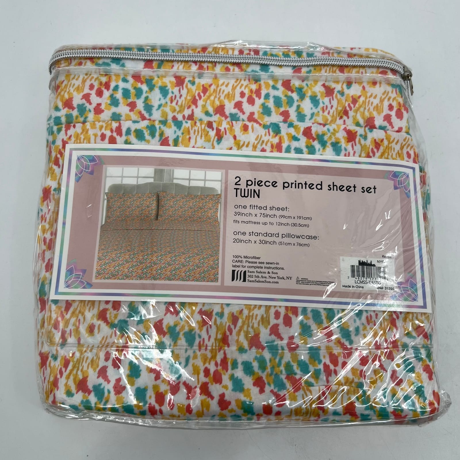 Lulu & Coco Multicolor Printed 2pc TWIN Sheet Set Lulu & Coco ...