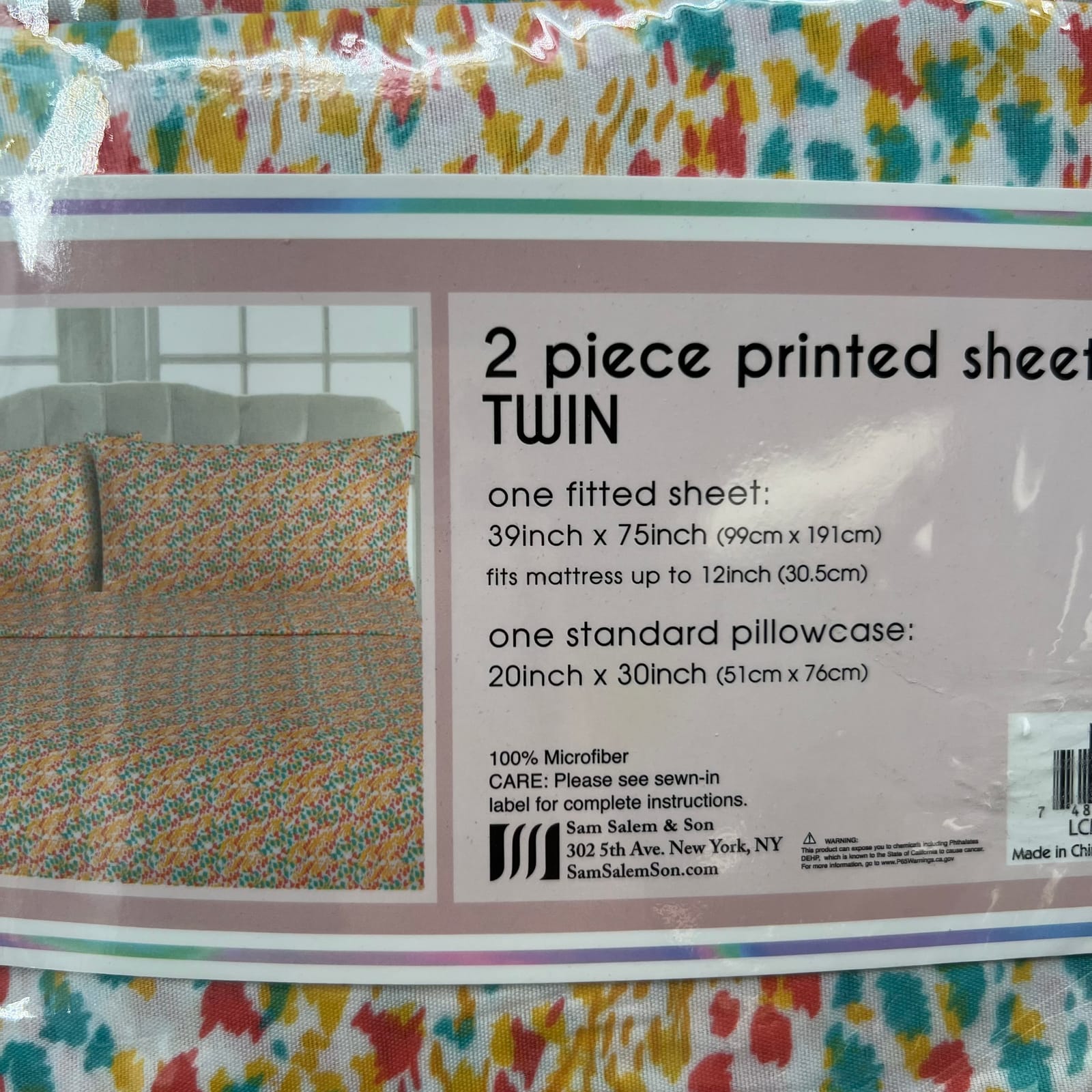 Lulu & Coco Multicolor Printed 2pc TWIN Sheet Set Lulu & Coco ...