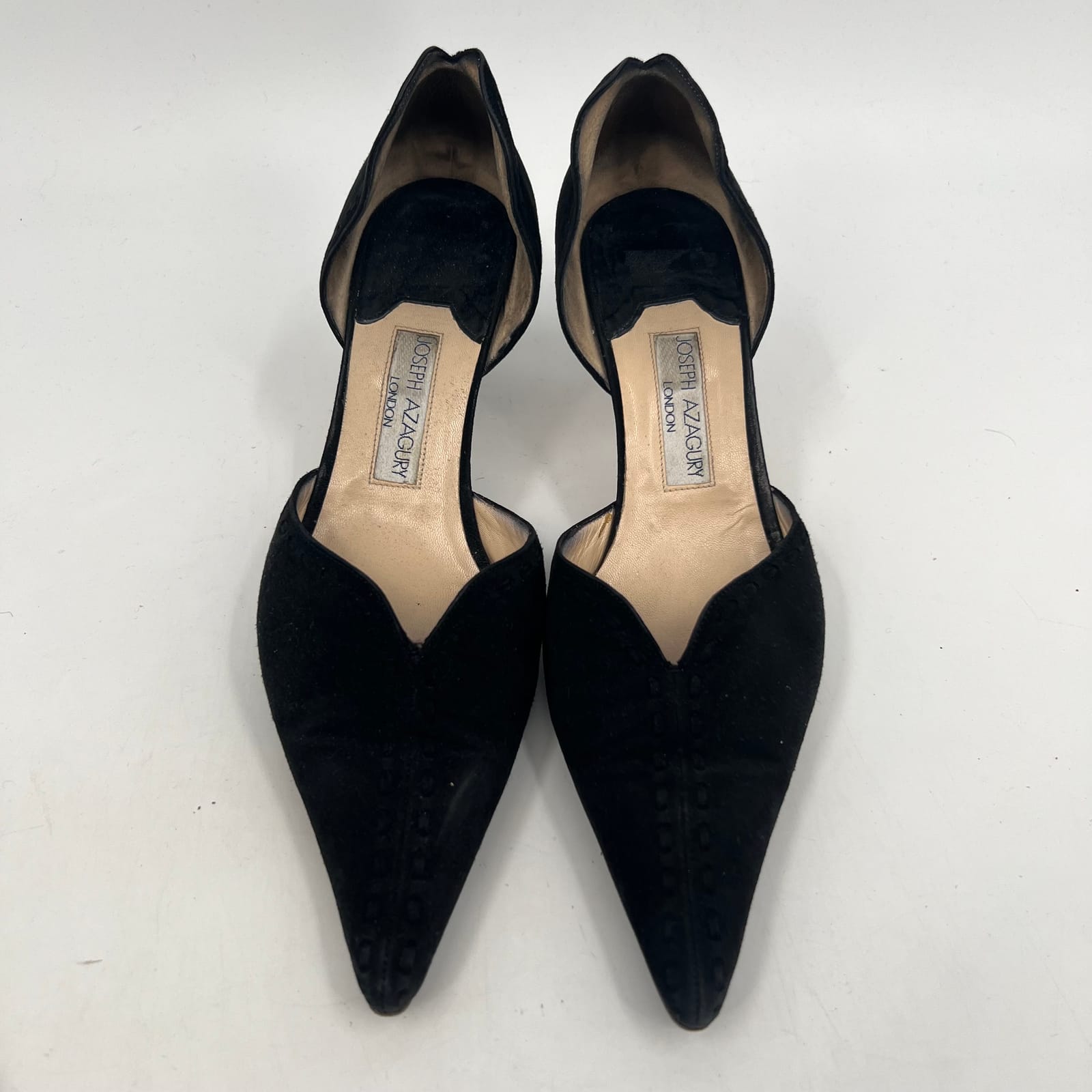 Joseph Azagury Black Suede Pointed Toe Heels Joseph Azagury Black Suede ...