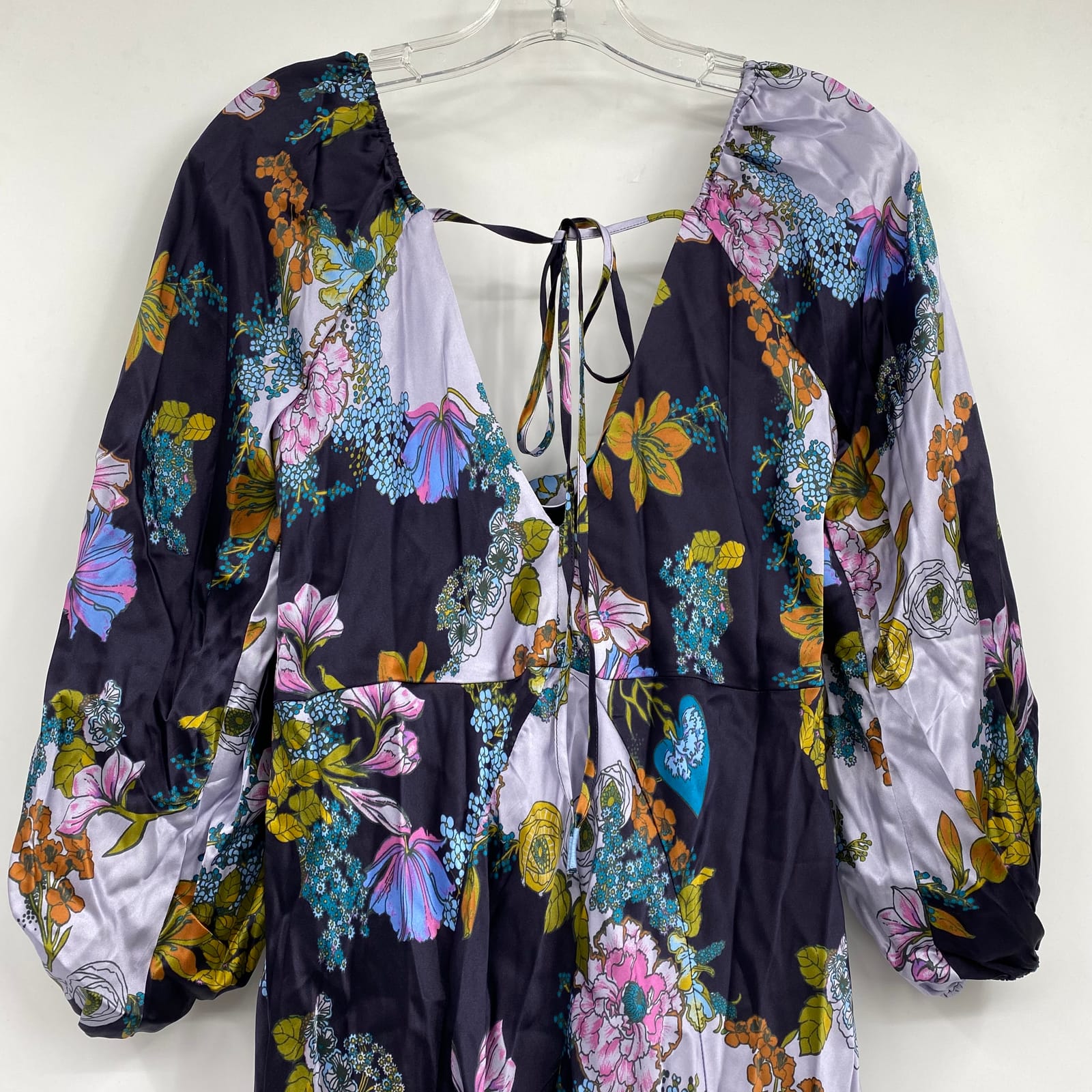 Anthropologie Purple Green Floral Silk Midi Dress Anthropologie Purple ...