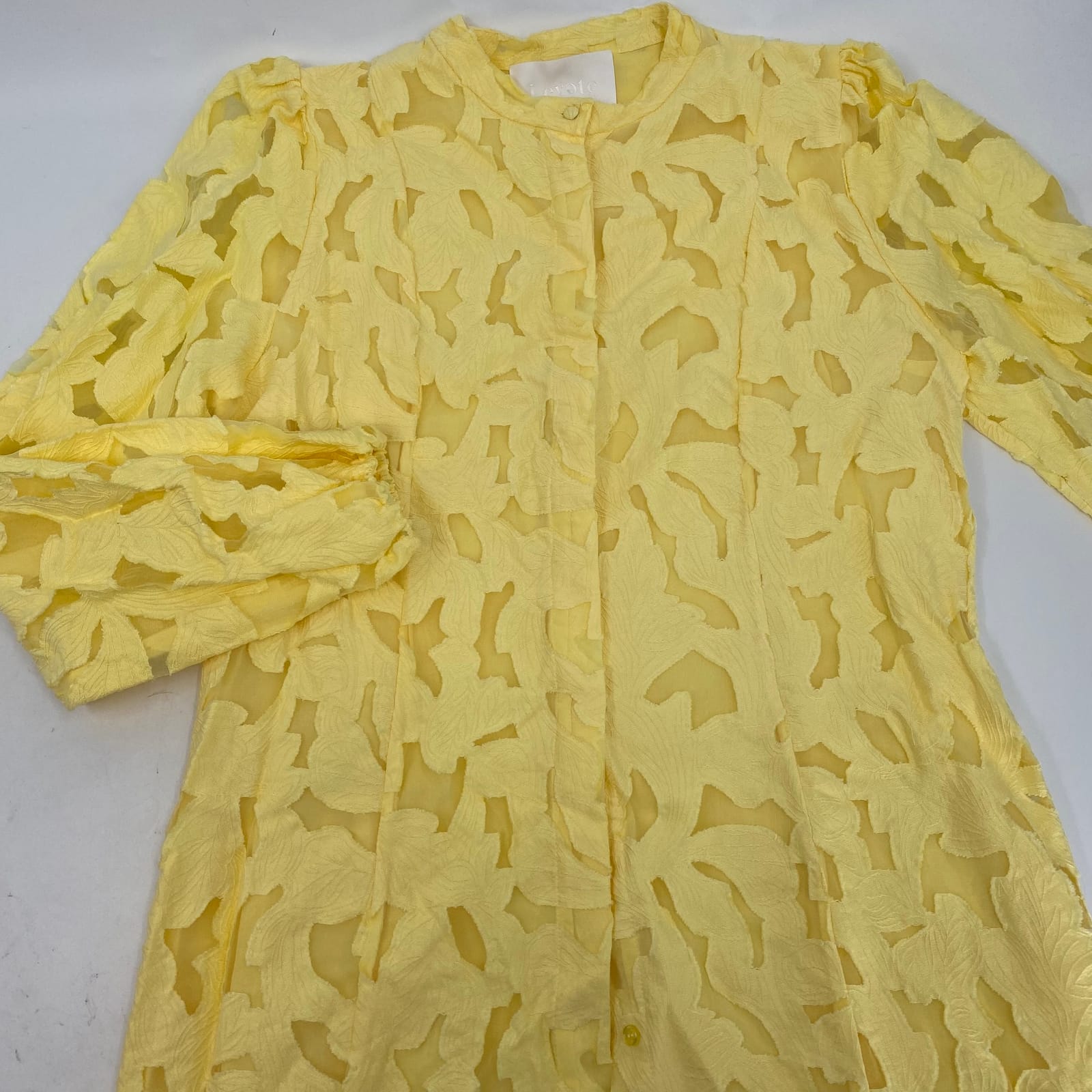 Levete Room Yellow Puff Sleeve Mini Dress Levete Room Yellow Puff ...