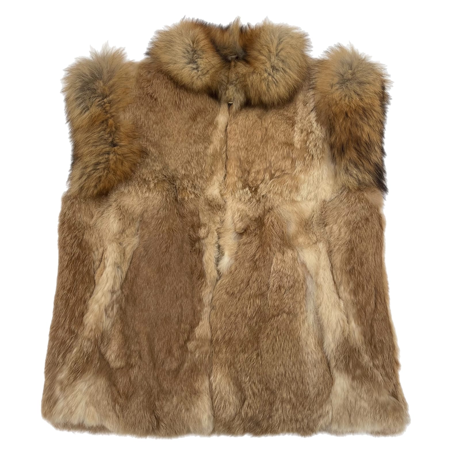 Neiman Marcus Tan Full Zip Fur Vest Neiman Marcus Tan Full Zip Fur Vest ...