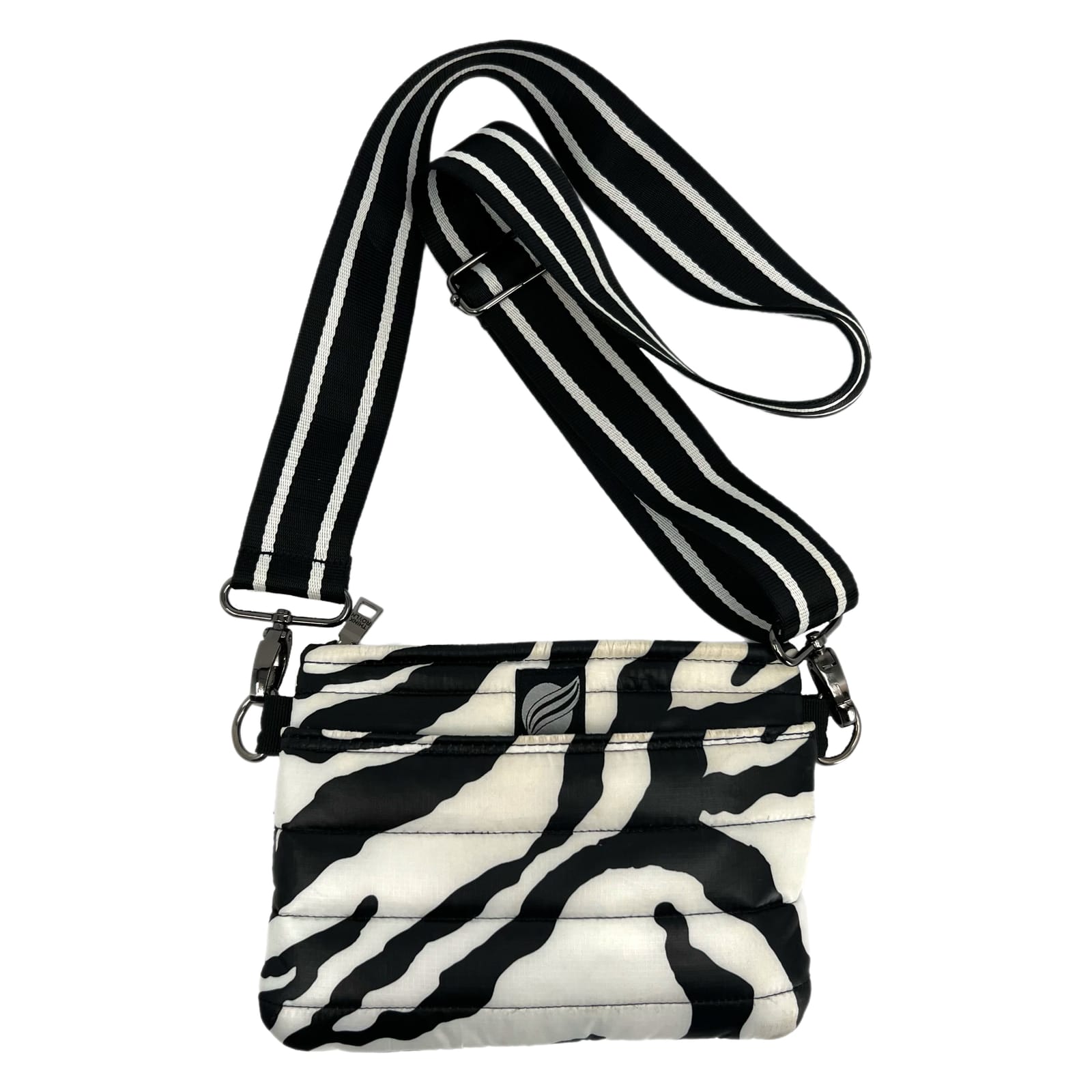 Think Rolyn Black Zebra Print Puffer Crossbody Bag Think Rolyn Black ...