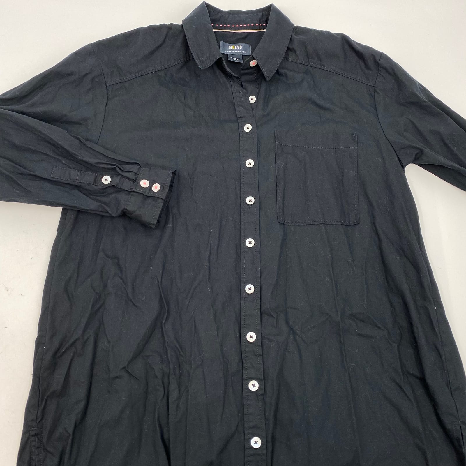Maeve Black Cotton Midi Shirt Dress Maeve Black Cotton Midi Shirt Dress ...