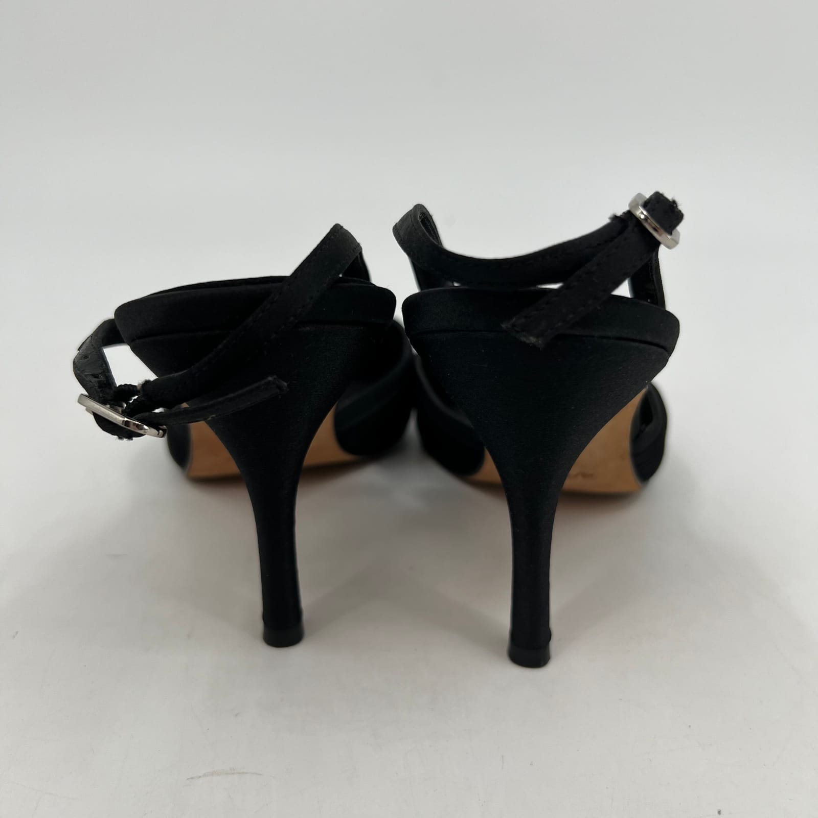 Nina Black Satin Slingback Stiletto Heels Nina Black Satin Slingback ...
