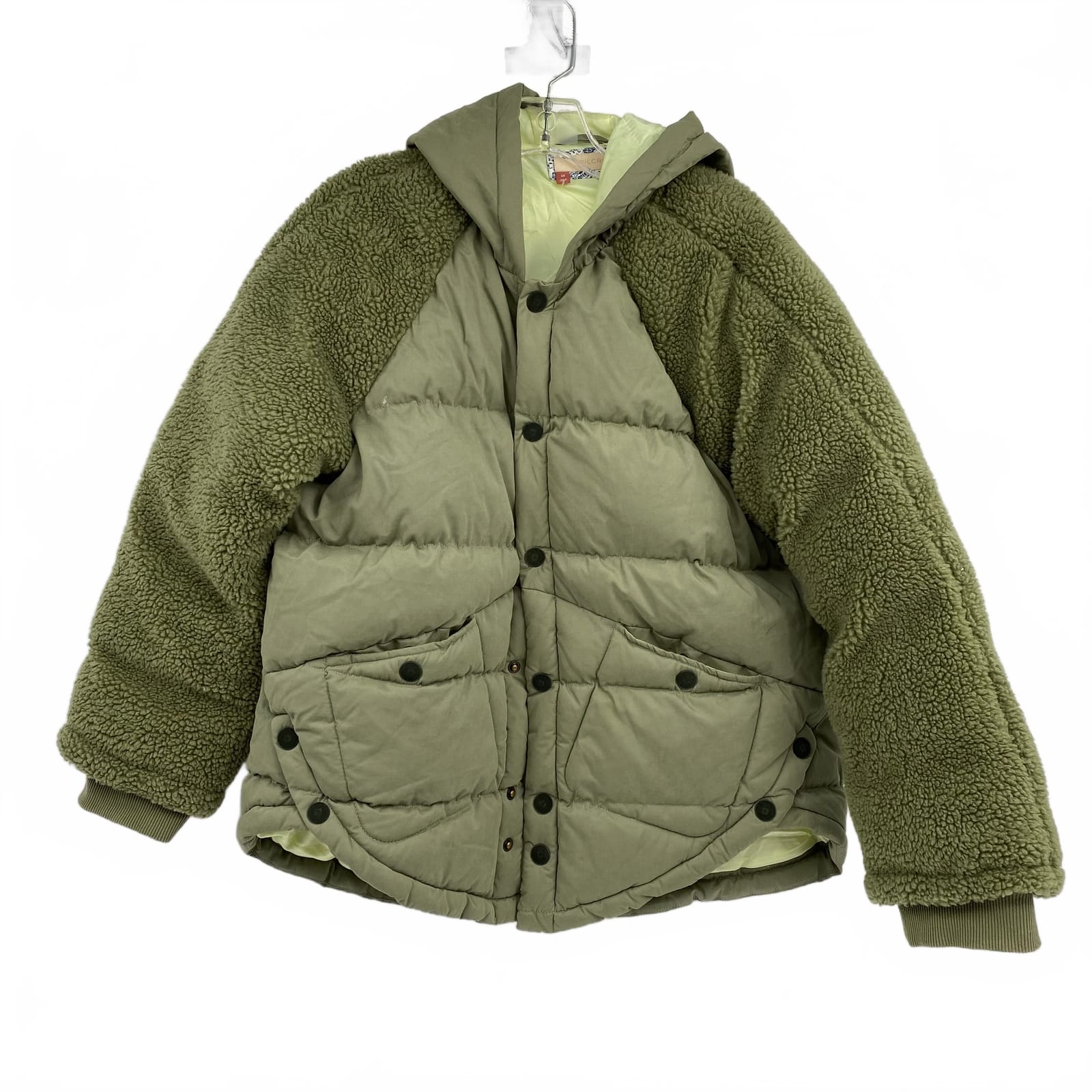 Pilcro and the Letterpress Green Synthetic Puffer Jacket Pilcro and the ...
