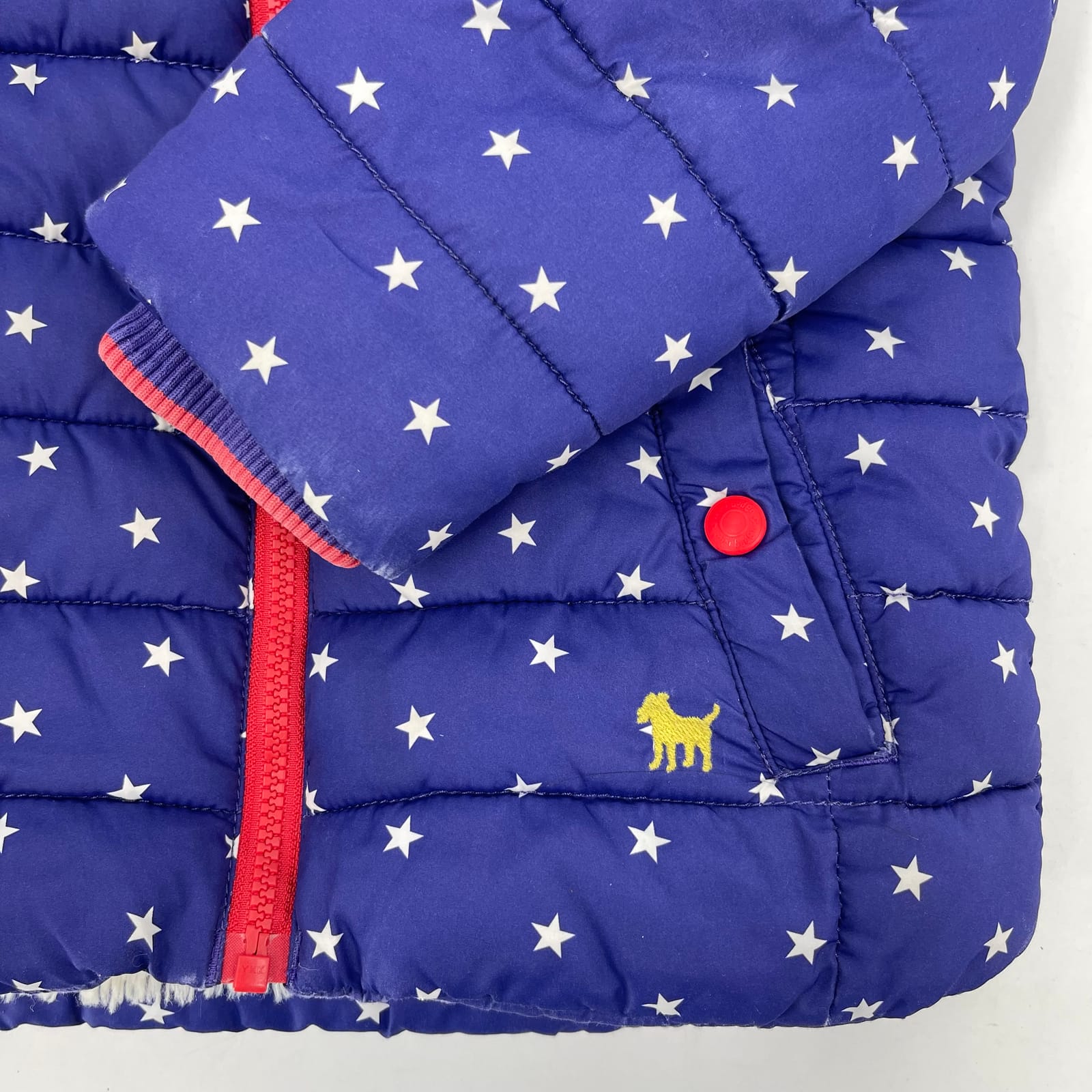 Mini Boden Blue Star Print Puffer Jacket Mini Boden Blue Star Print ...