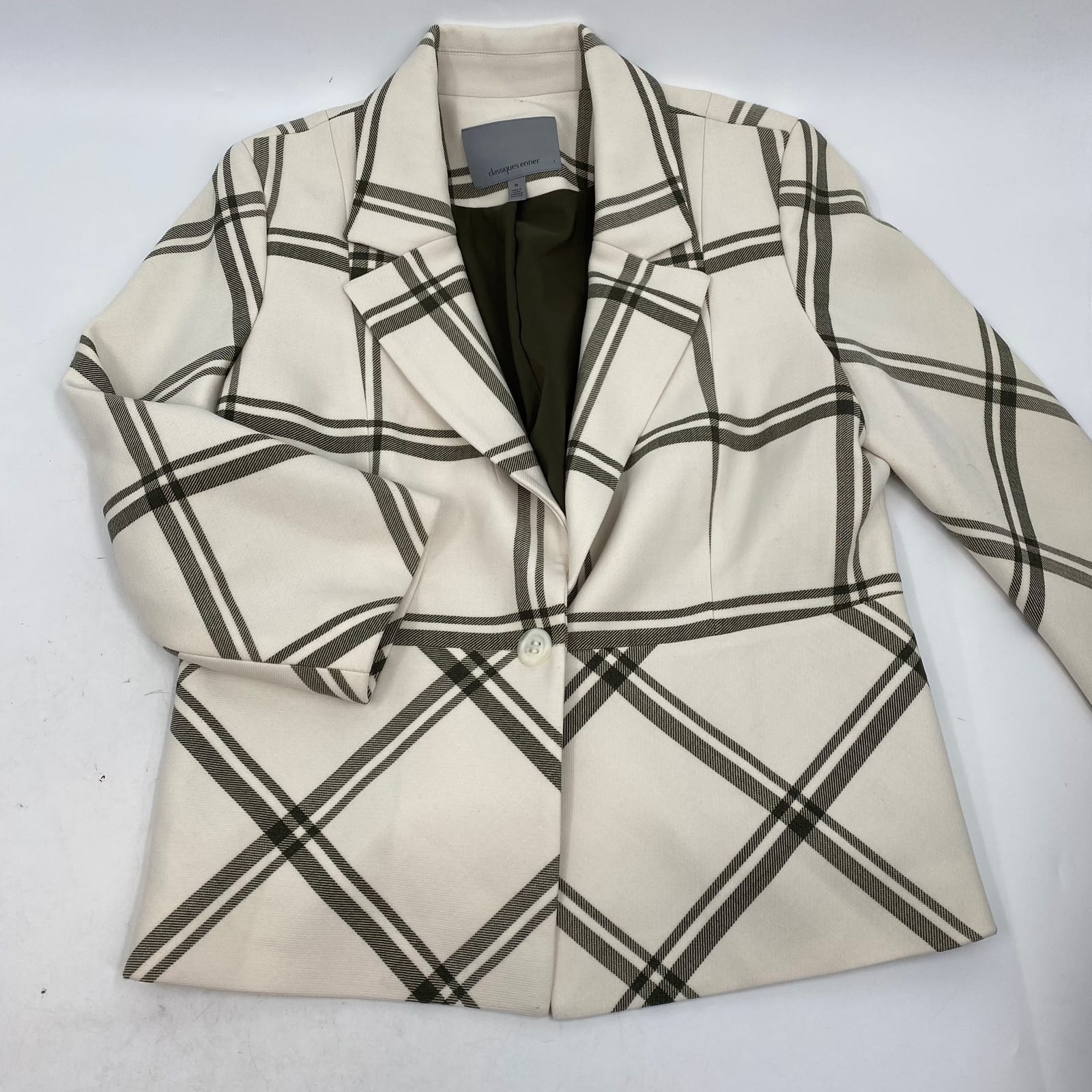 Classiques Entier Cream Green Plaid Blazer Classiques Entier Cream ...