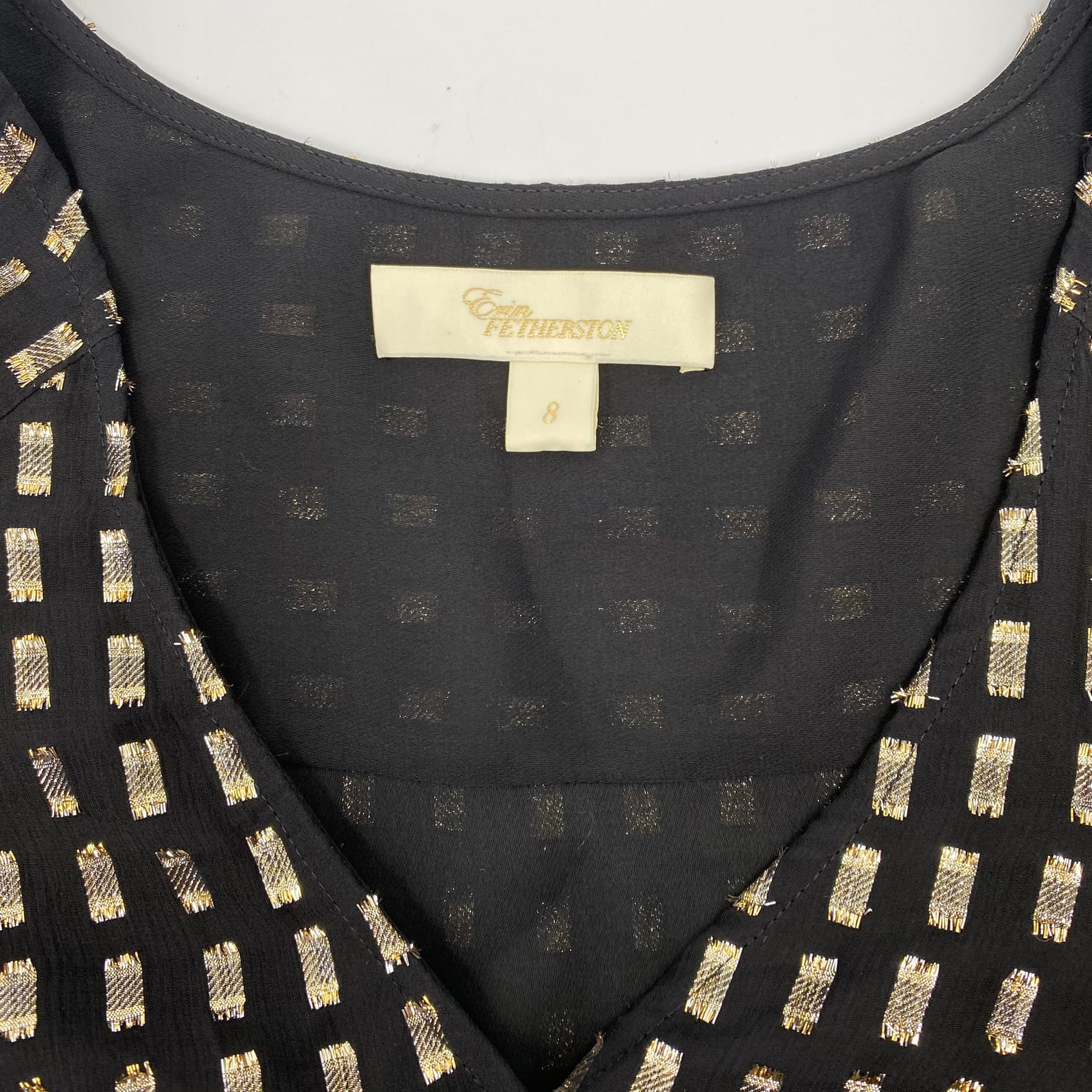 Erin Fetherston Black Gold Puff Sleeve Mini Dress Erin Fetherston Black ...