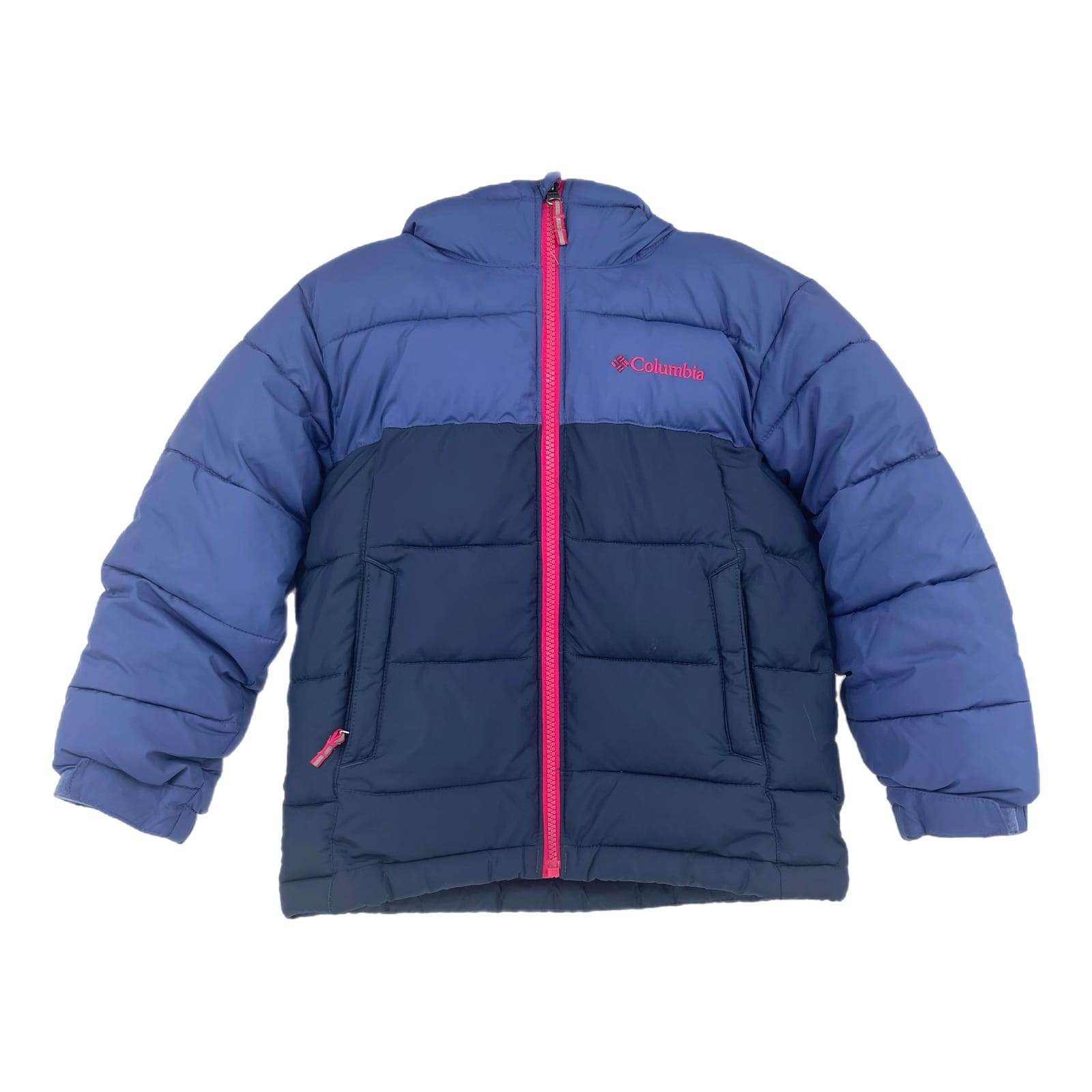 Columbia Blue & Purple Colorblock Puffer Jacket Columbia Blue & Purple ...