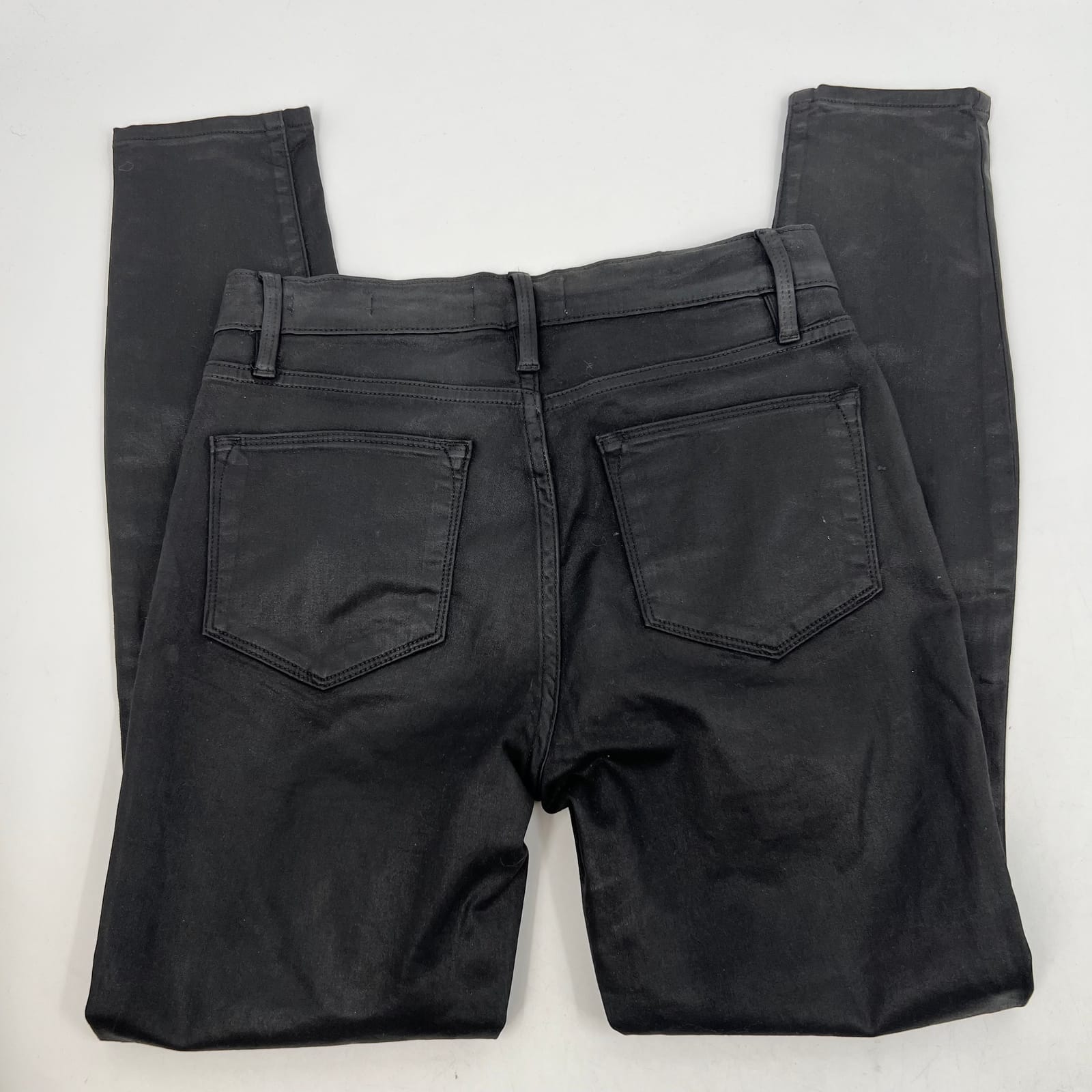 Frame Denim Black Coated Skinny Jeans Frame Denim Black Coated Skinny ...