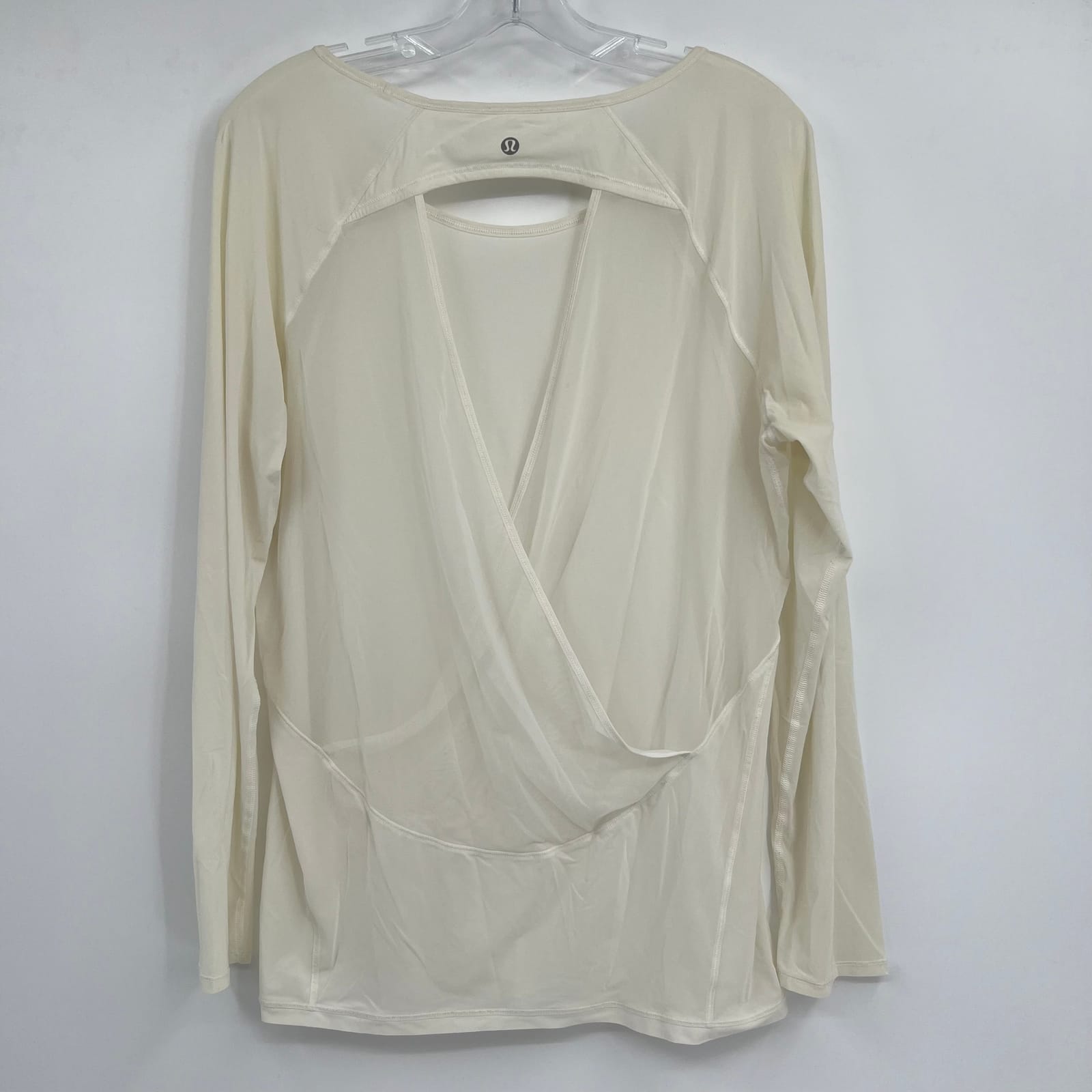 Lululemon Cream Twist Back Sheer Long Sleeve Top Lululemon Cream Twist ...